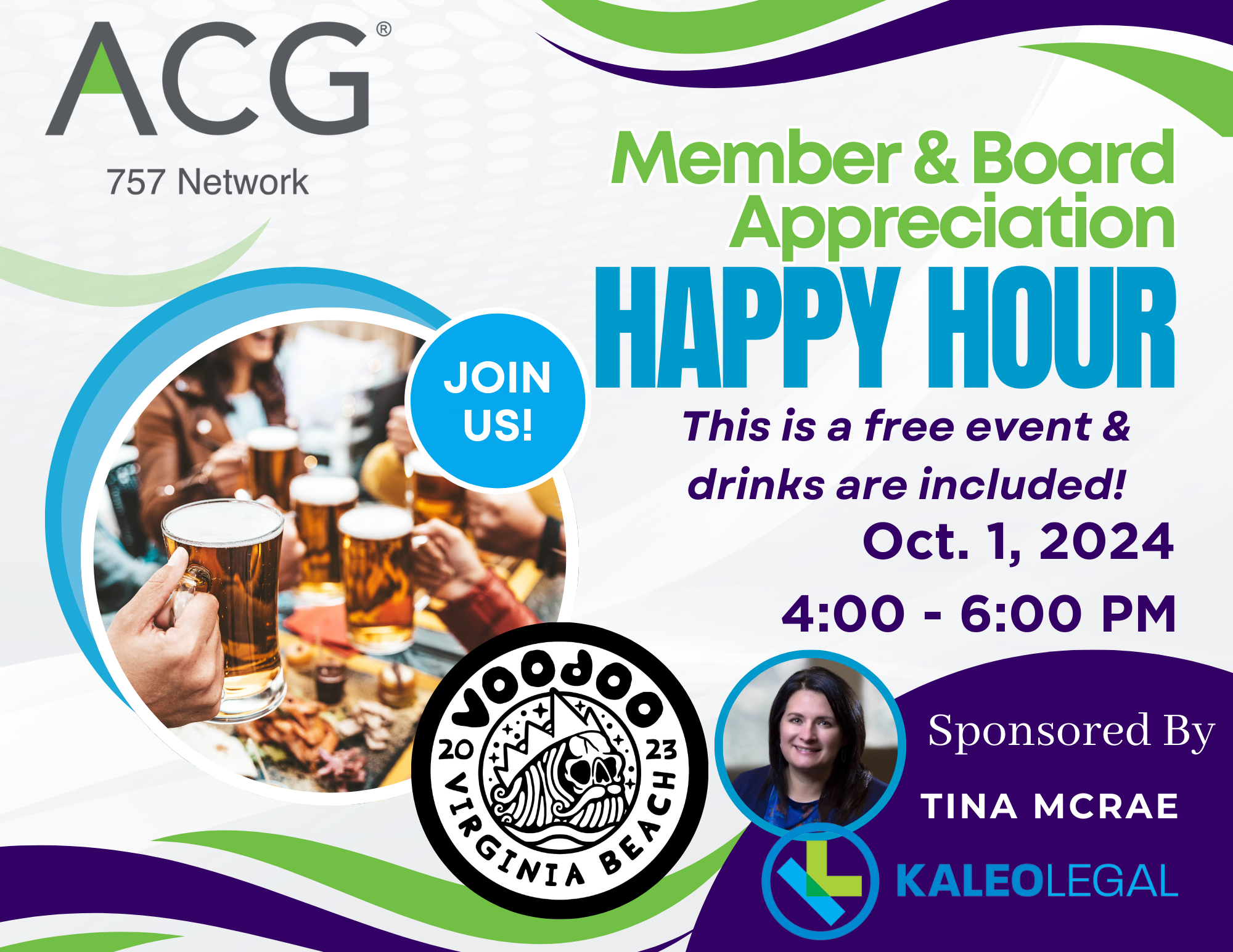 Member & Board Appreciation Happy Hour October 1, 2024 | ACG 757 Network